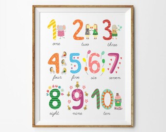 Numbers nursery | Etsy