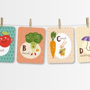Alphabet & Vegetables Card Set Printable Flash Cards ABC - Etsy