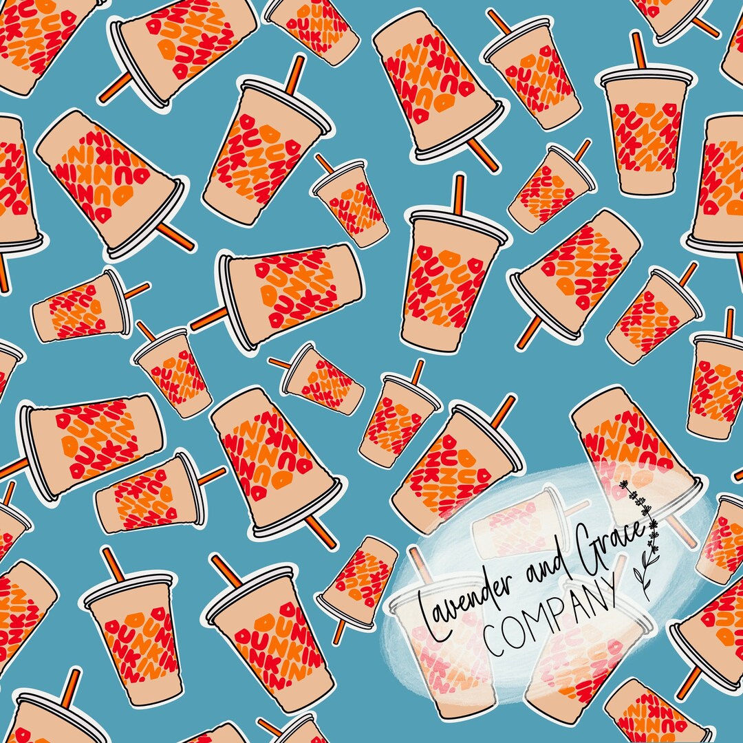 Digital Download, PNG, Coffee, Seamless, Dunkin, Seamless Pattern, Iced Coffee - Etsy