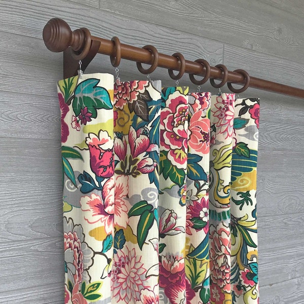 Red and Yellow Toile Curtains - Etsy