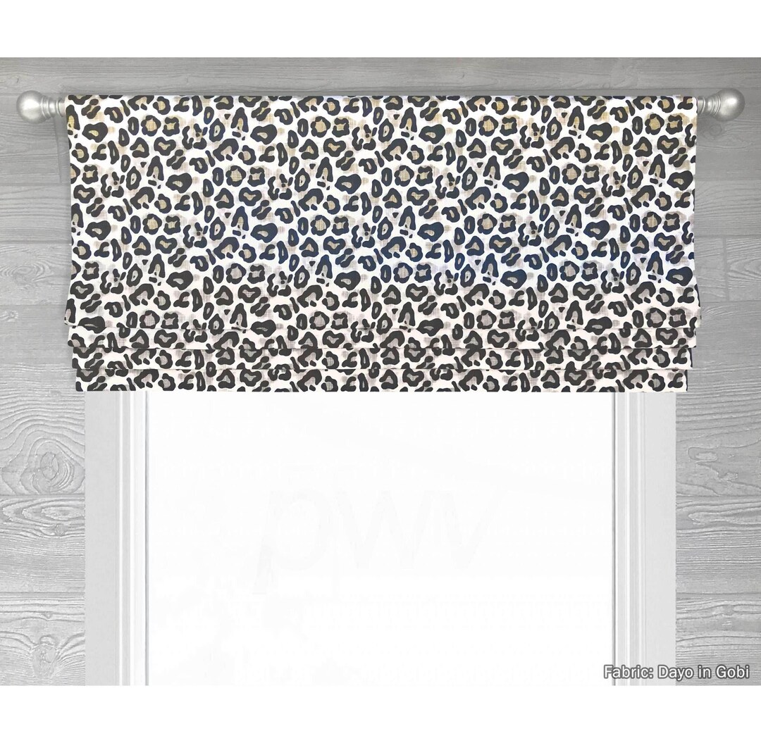 Lined Sand and Black Faux (fake) Flat Roman Shade Window Valance ...