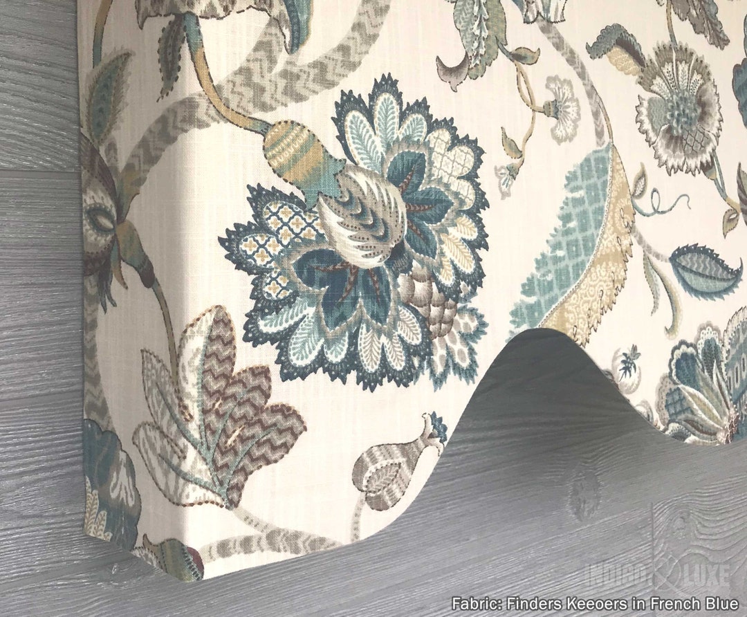 Shaped Rod Pocket Cornice Custom Valance, Fits Single Window 33 42 ...