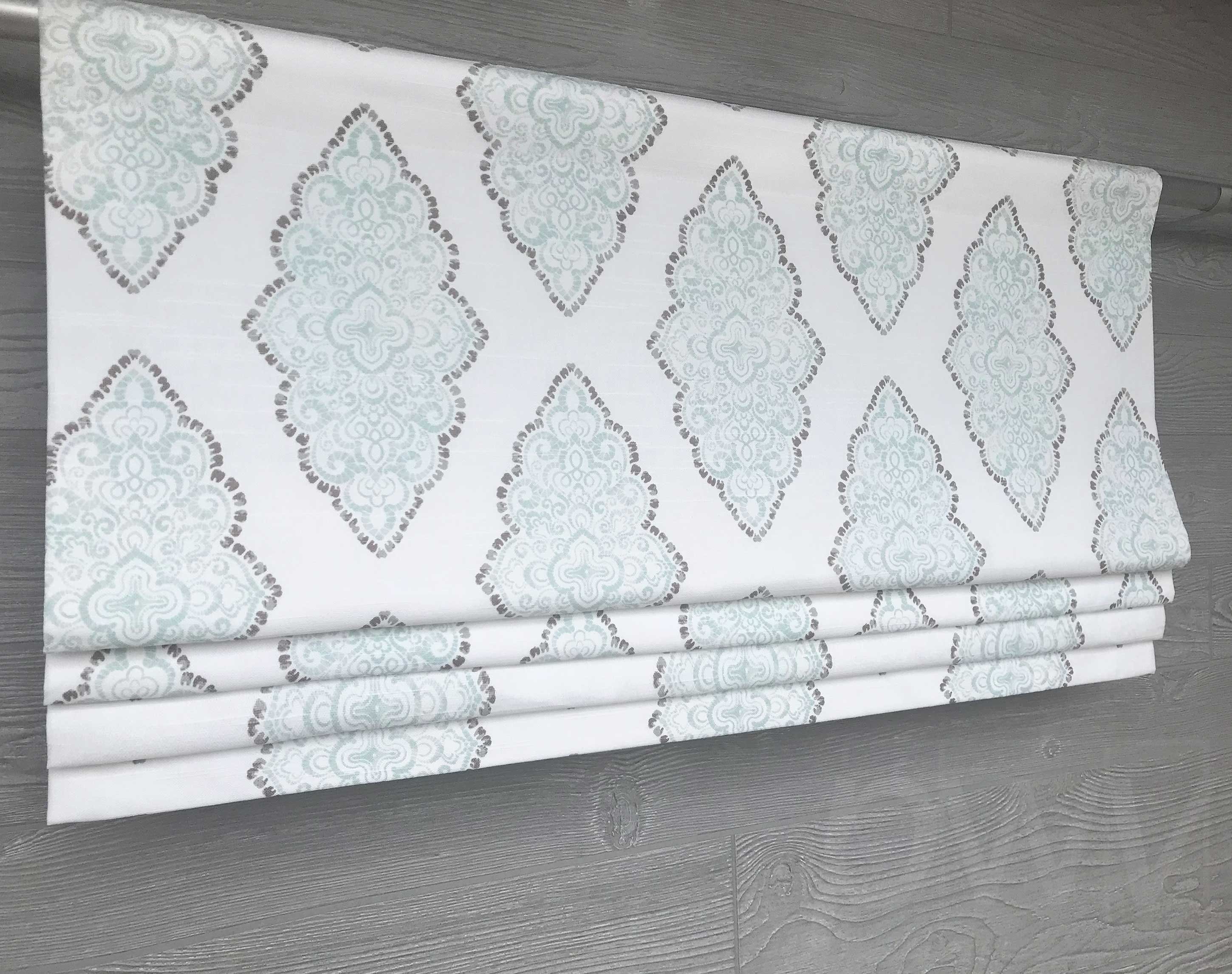 Faux Roman Shade Valance Modern Diamond Medallion for Kitchen - Etsy