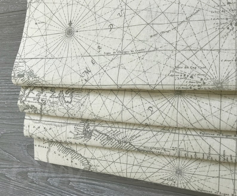Lined Parchment Map Themed Faux fake Flat Roman Shade - Etsy