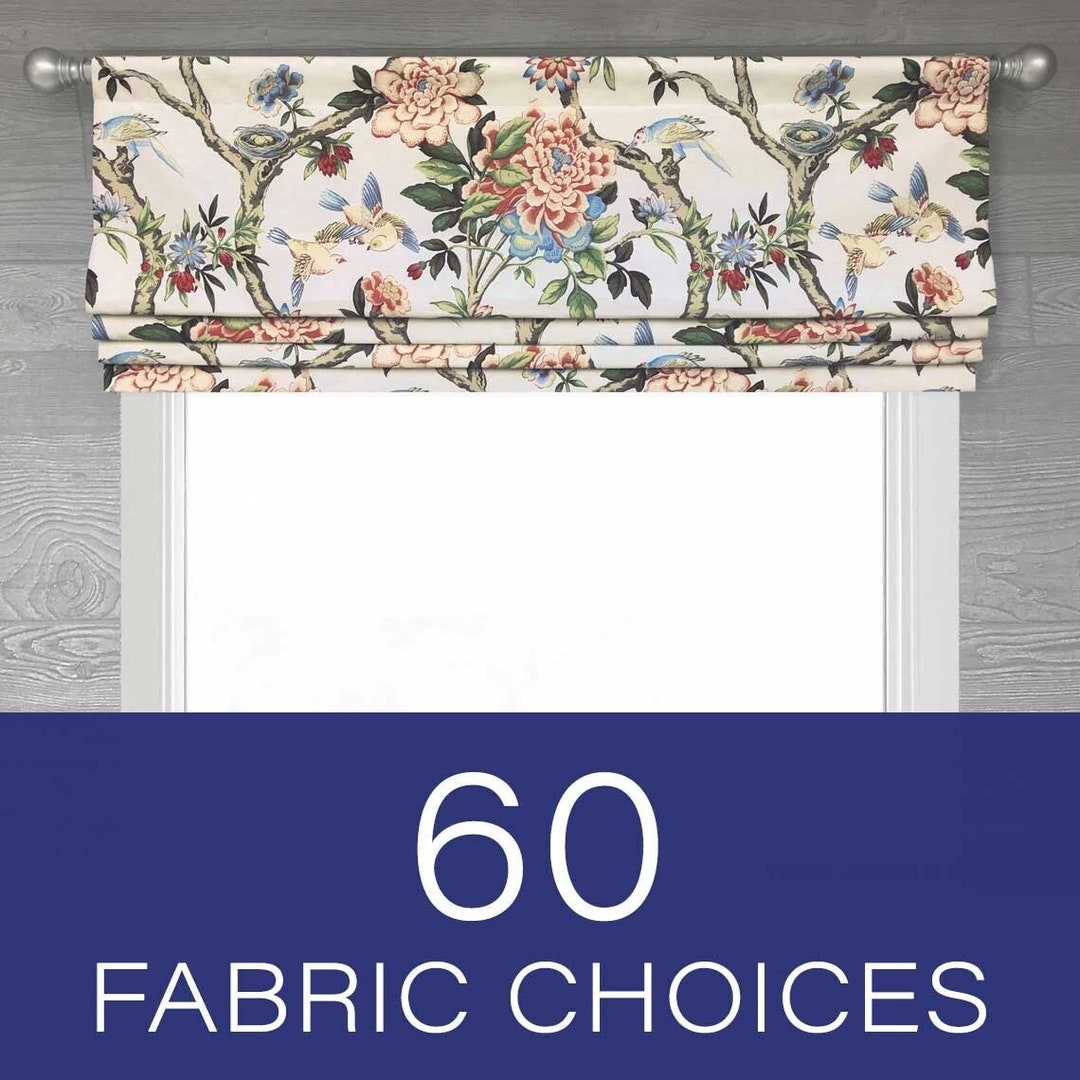 Floral Faux Roman Shade Valance Made With Printed or Embroidered ...