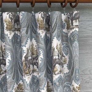 Woodgate in Putty Pair of Rod Pocket Drapery Panels or Cafe Curtains ...