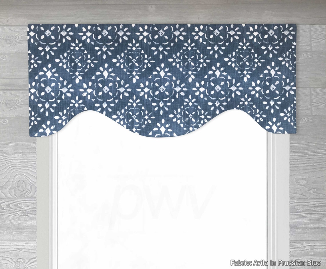 Shaped Rod Pocket Custom Valance Fits Single Window 33 42 - Etsy