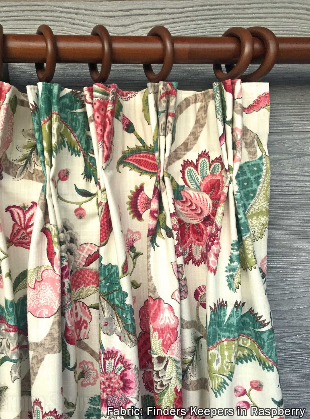 Finders Keepers in Raspberry Pinch Pleat Drapery Panel Pair 84 96 108 ...