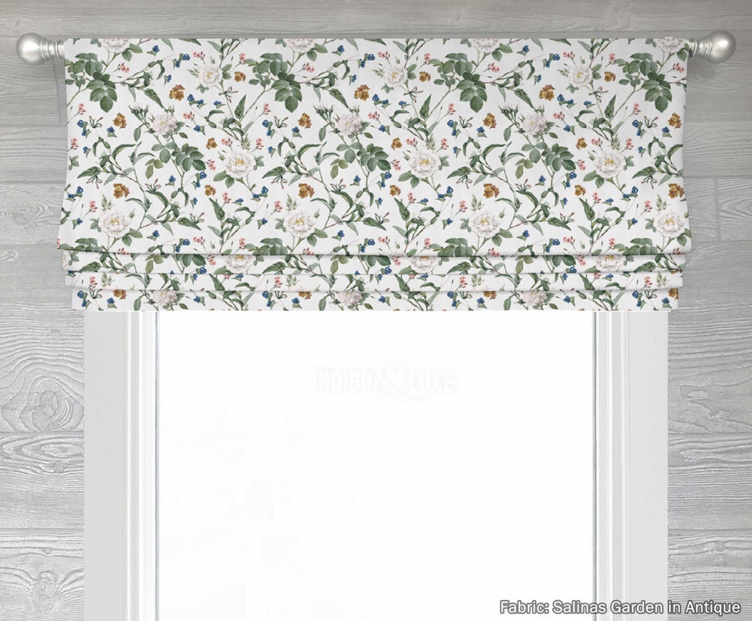 Salinas Garden in Antique Lined Faux stationary Roman Shade Valance ...