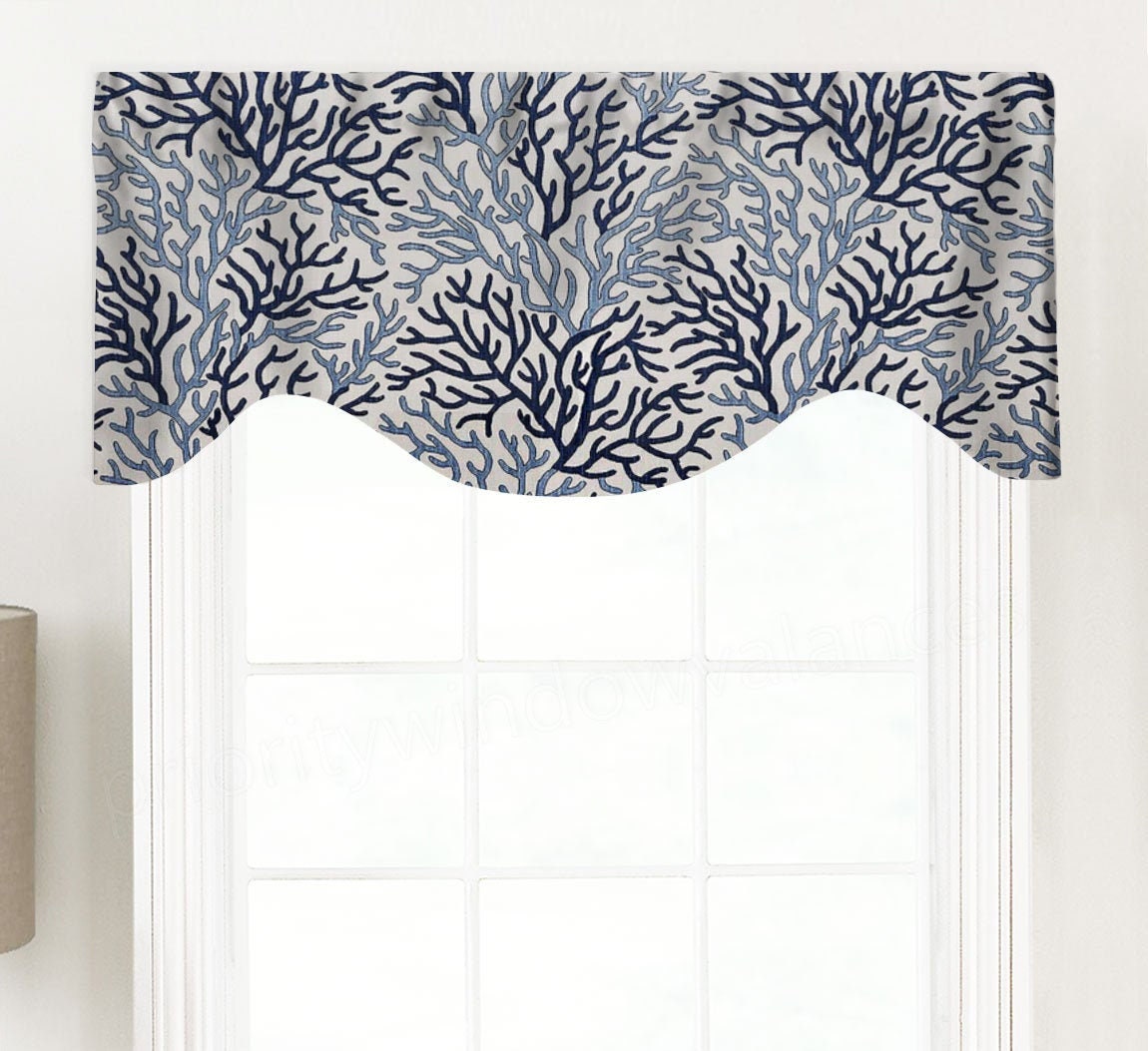 Shaped Rod Pocket Custom Valance Fits Window 33 42 Inches | Etsy