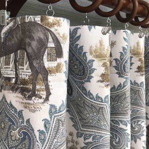 Woodgate in Putty Pair of Rod Pocket Drapery Panels or Cafe Curtains ...