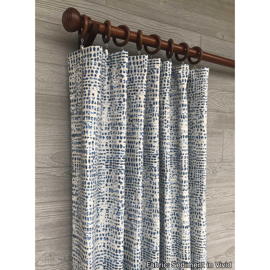 Sediment in Vivid Rod Pocket Drapery 84 96 108, Cafe Curtain, Custom ...