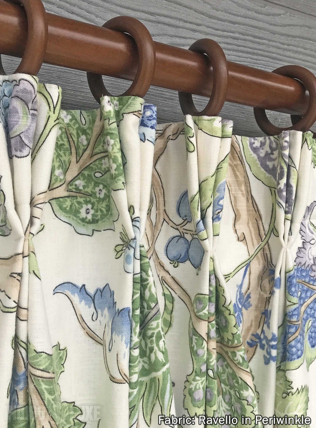 Ravello in Periwinkle Pinch Pleat Drapery Panel Pair 84 96 108 120 ...