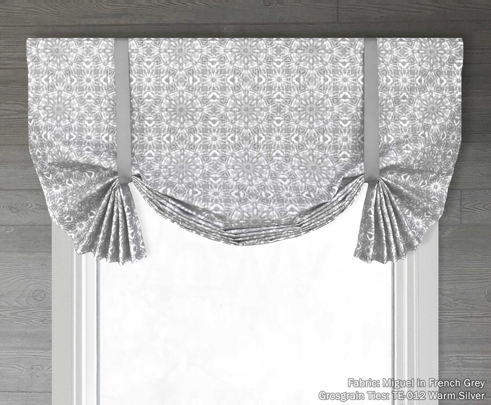 French Gray Custom Tailed Balloon Shade Valance With Deep Swags for ...