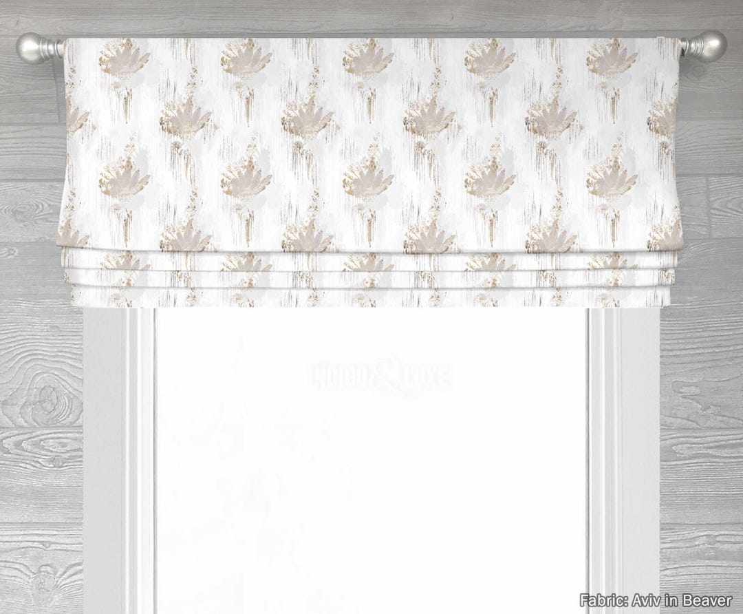 Aviv in Beaver Lined Faux (fake) Roman Shade Window Valance; Custom ...