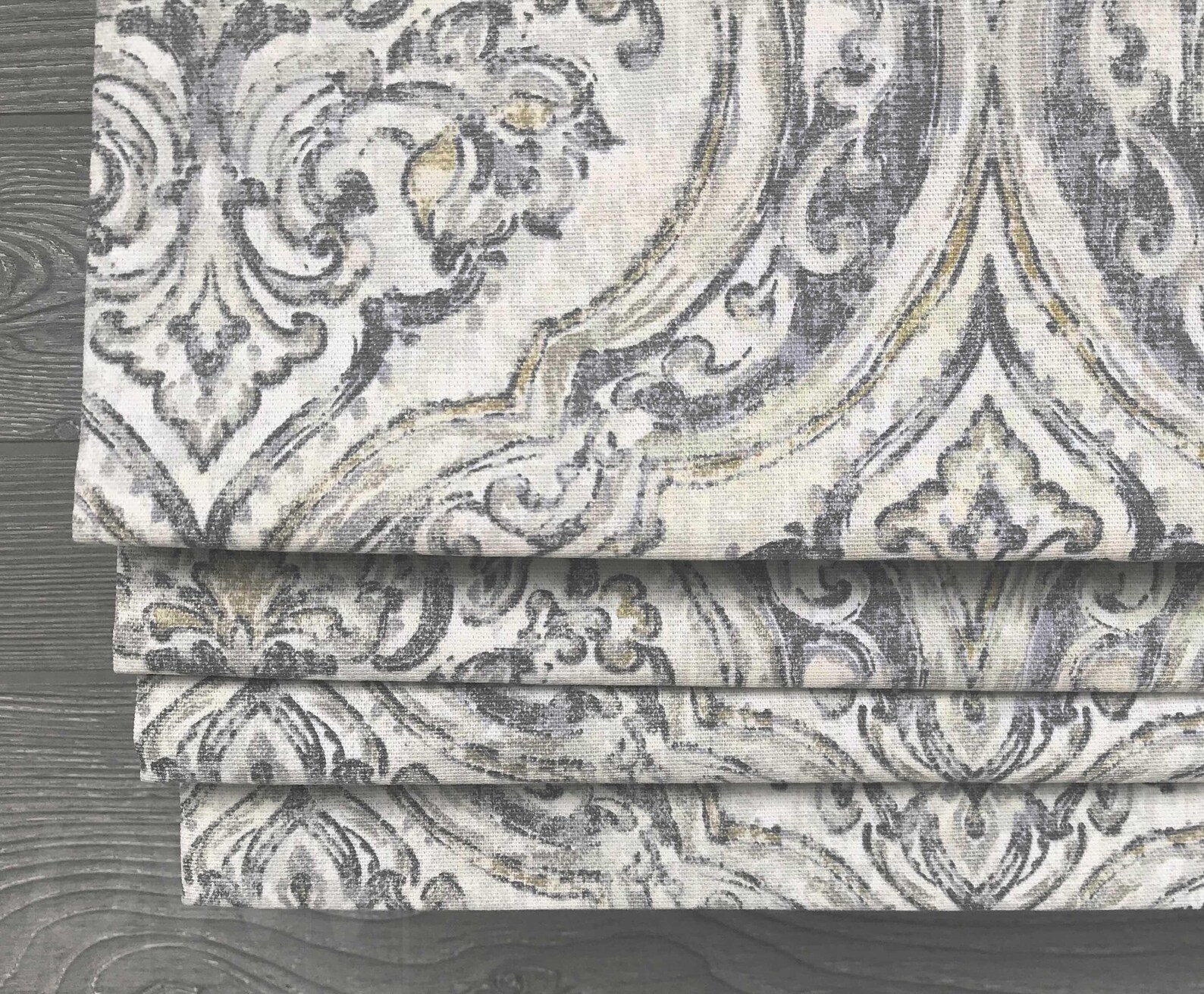 Gray and Ivory Faux Roman Shade Window Valance; Traditional Floral ...