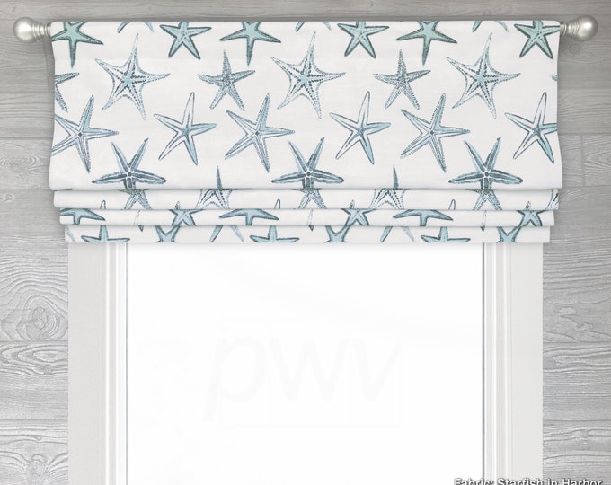 Bay Window Roman Shades CUSTOM Size Blue Roman Shades Dining Window ...