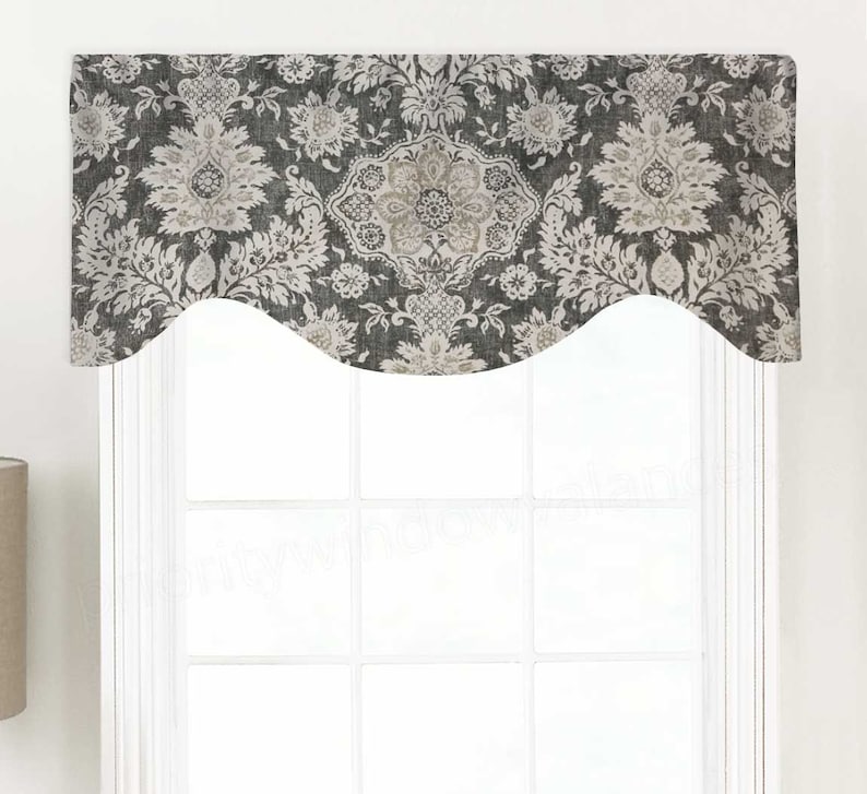 Shaped Rod Pocket Custom Valance, Fits Single Window 33 - 42" ONLY ...