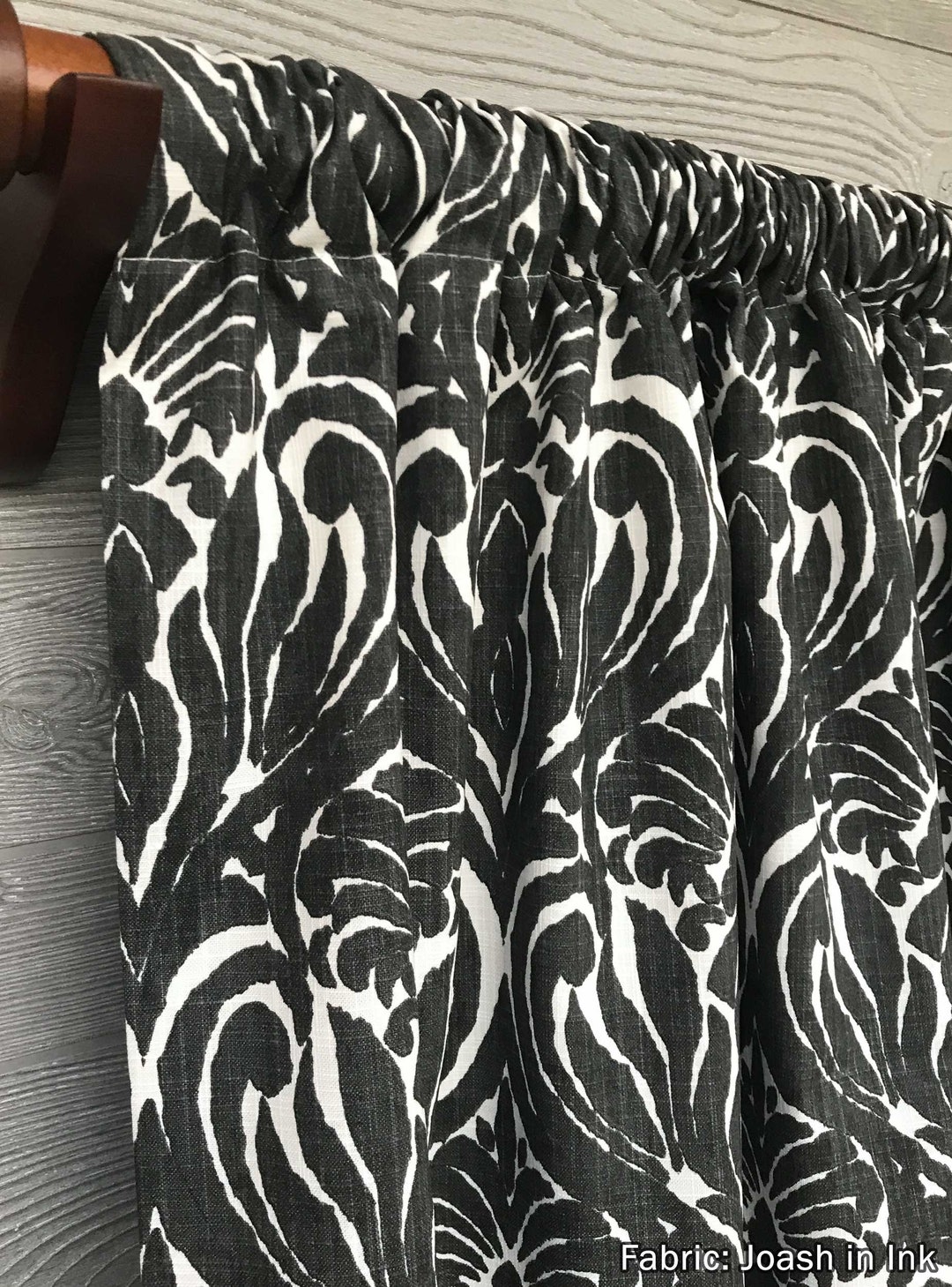 Joash in Ink Rod Pocket Drapery Panel Pair 84 96 108 120 Cafe - Etsy