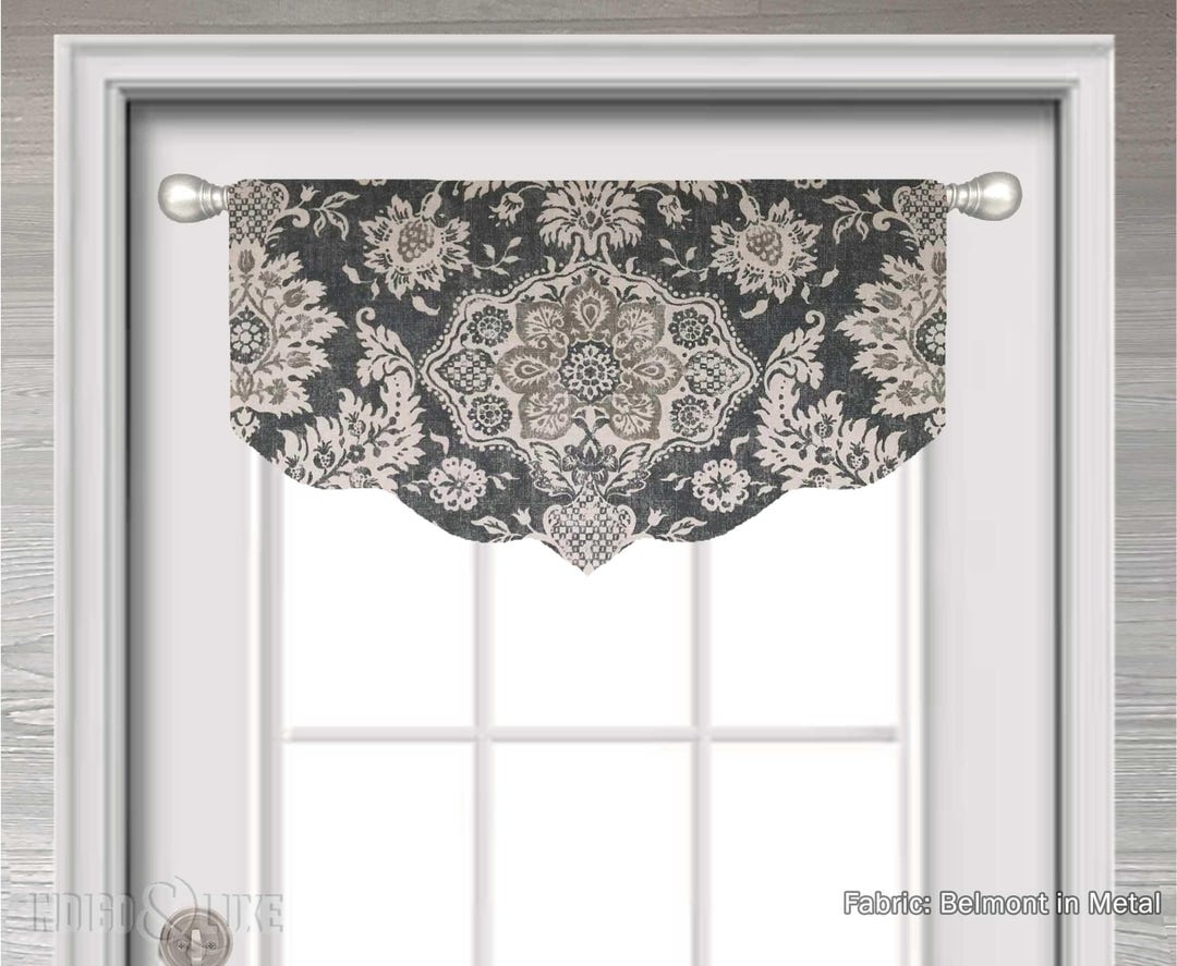 Belmont in Metal Lined Scalloped Valance for French Door or Small ...