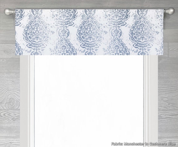 Lined Flat Valance French Blue and White Straight Valance - Etsy