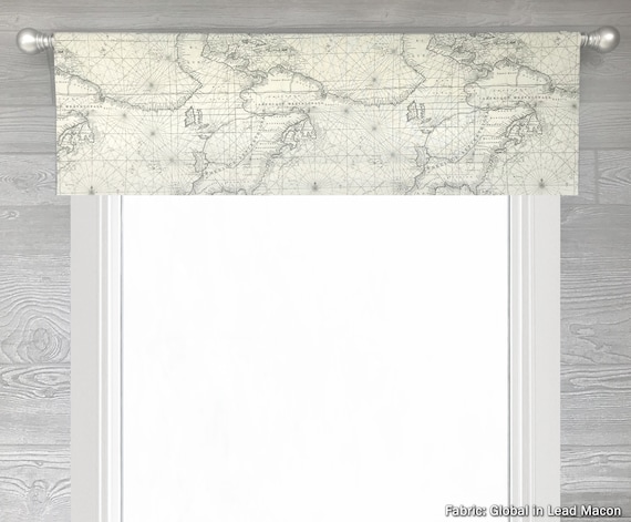 Lined Flat Valance Parchment Map Themed Straight Valance - Etsy