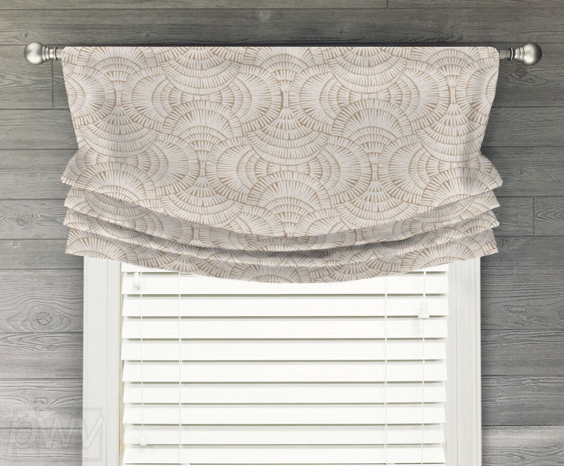 Lined Relaxed Roman Shade Balloon Valance; for Single Window Only ...