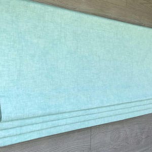 Lined Green Blue Faux (fake) Roman Shade Window Valance; Textured Solid ...