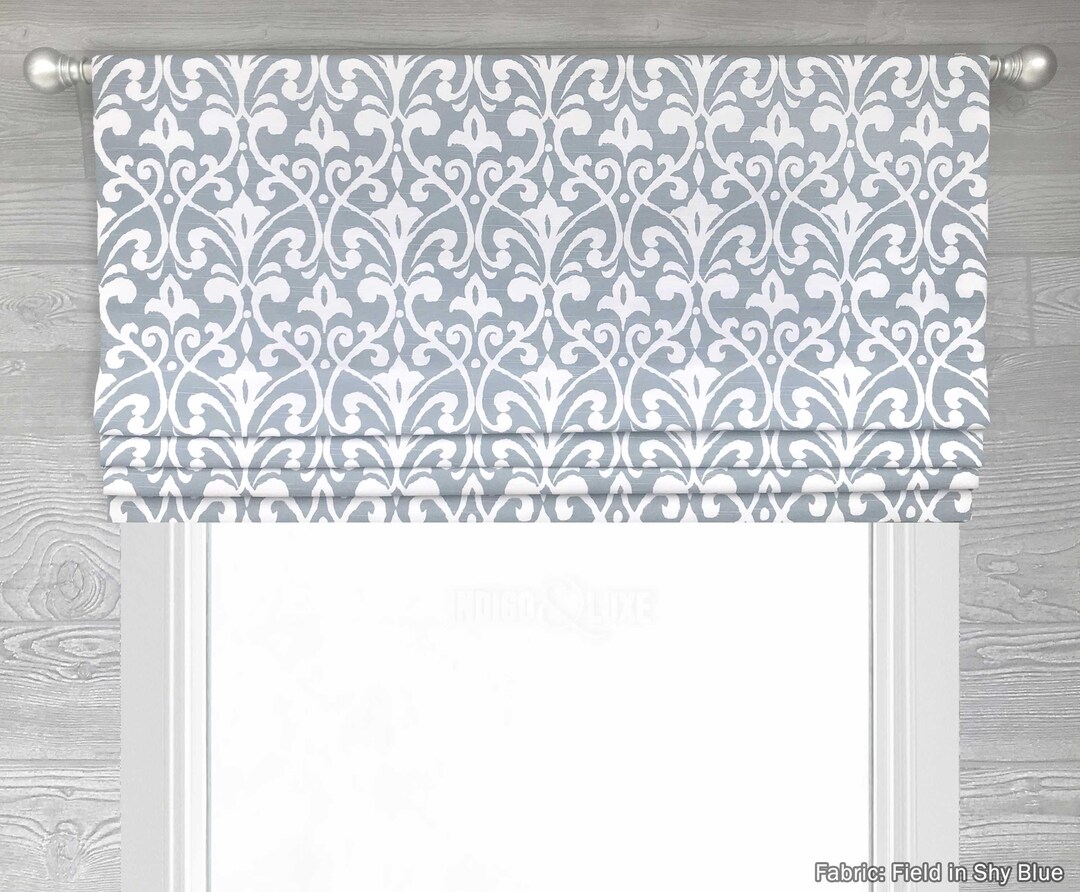 Lined Faux (fake) Roman Shade Window Valance; Modern Geometric Lattice ...