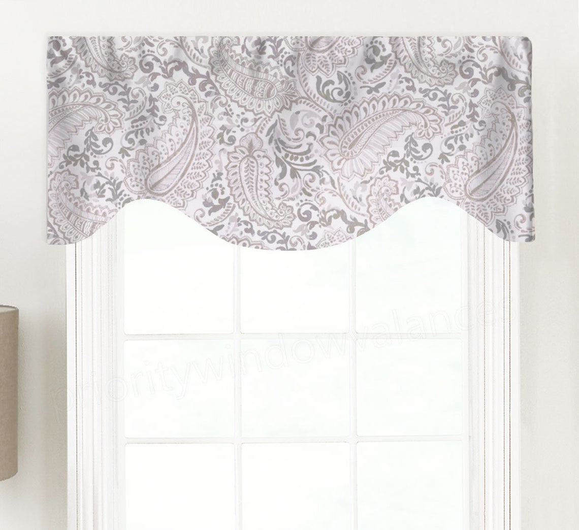 Shaped Rod Pocket Custom Valance, Fits Single Window 33 - 42 Inches ...