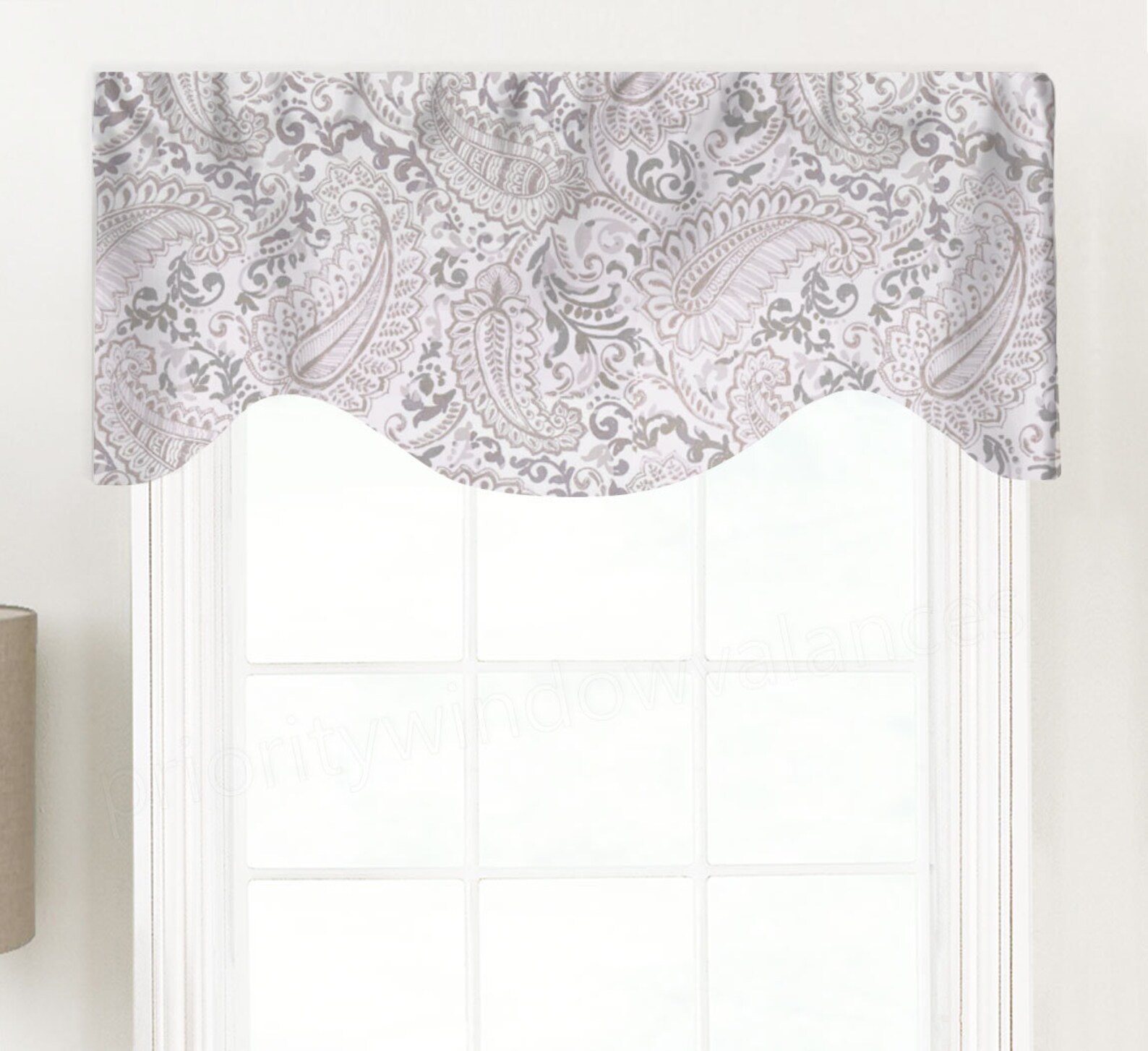 Shaped Rod Pocket Custom Valance, Fits Single Window 33 - 42 Inches ...