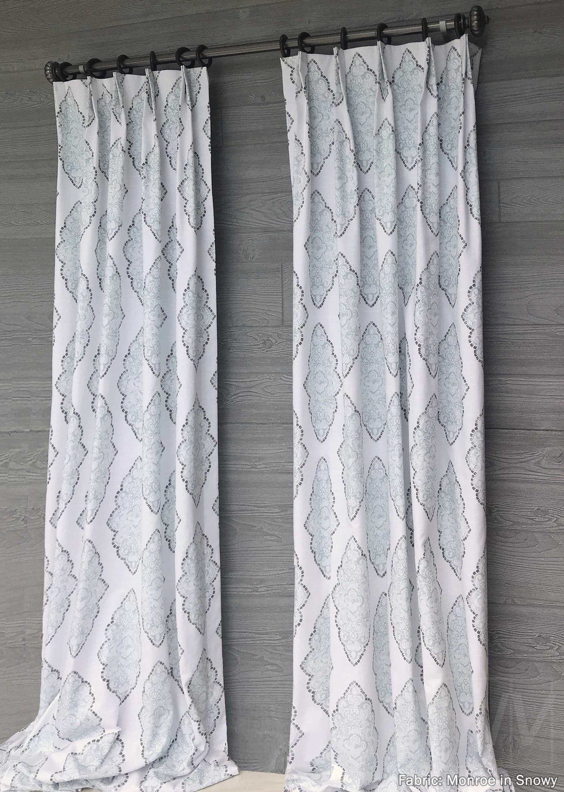 Custom Euro Pleat Curtain Drapery Panels Pinch French Pleat | Etsy