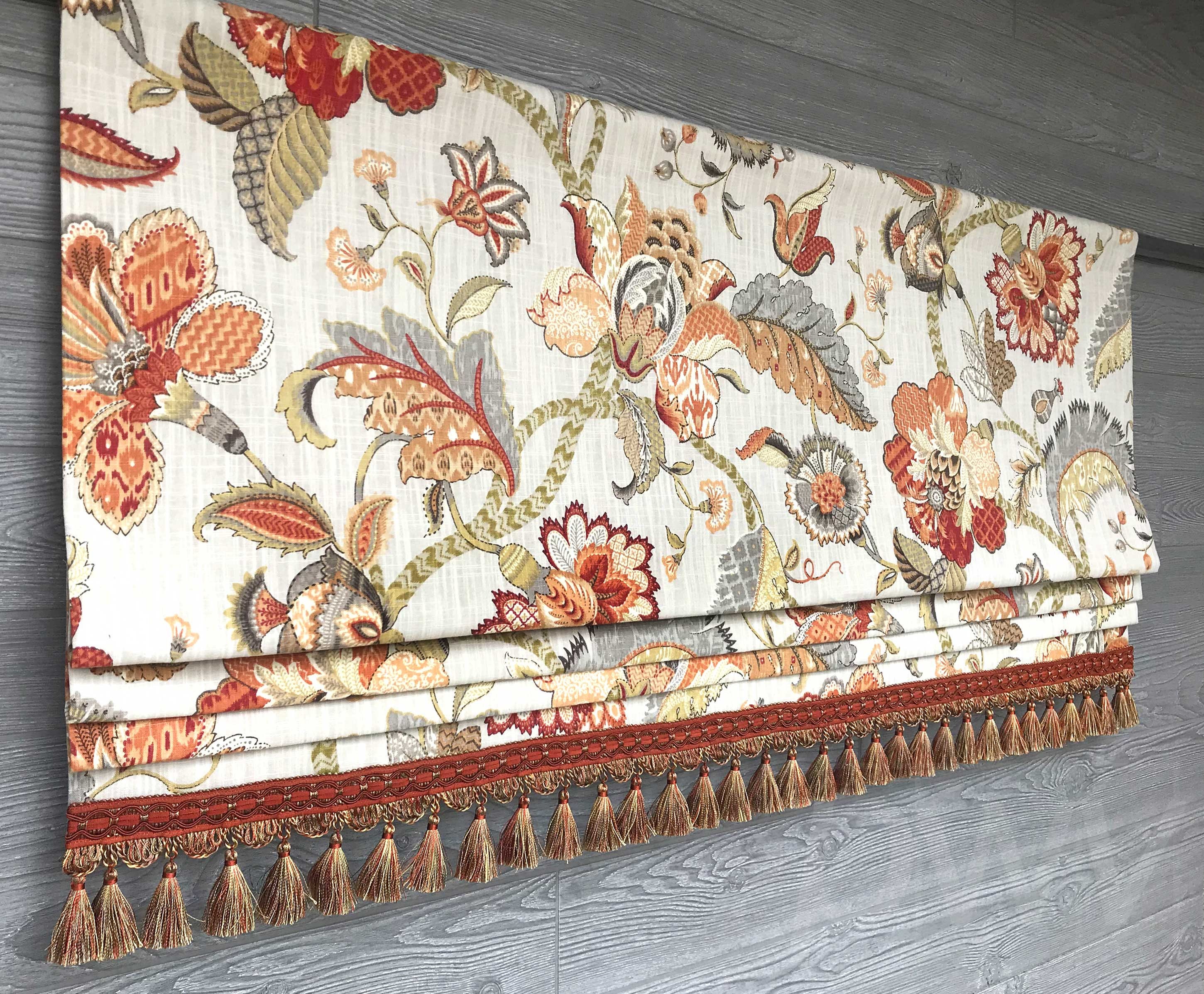 Roman Shades With Fringe