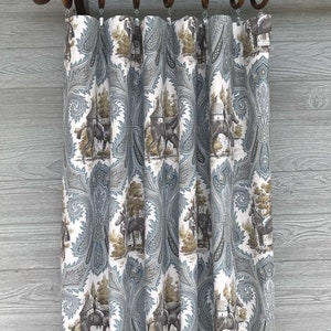 Woodgate in Putty Pair of Rod Pocket Drapery Panels or Cafe Curtains ...
