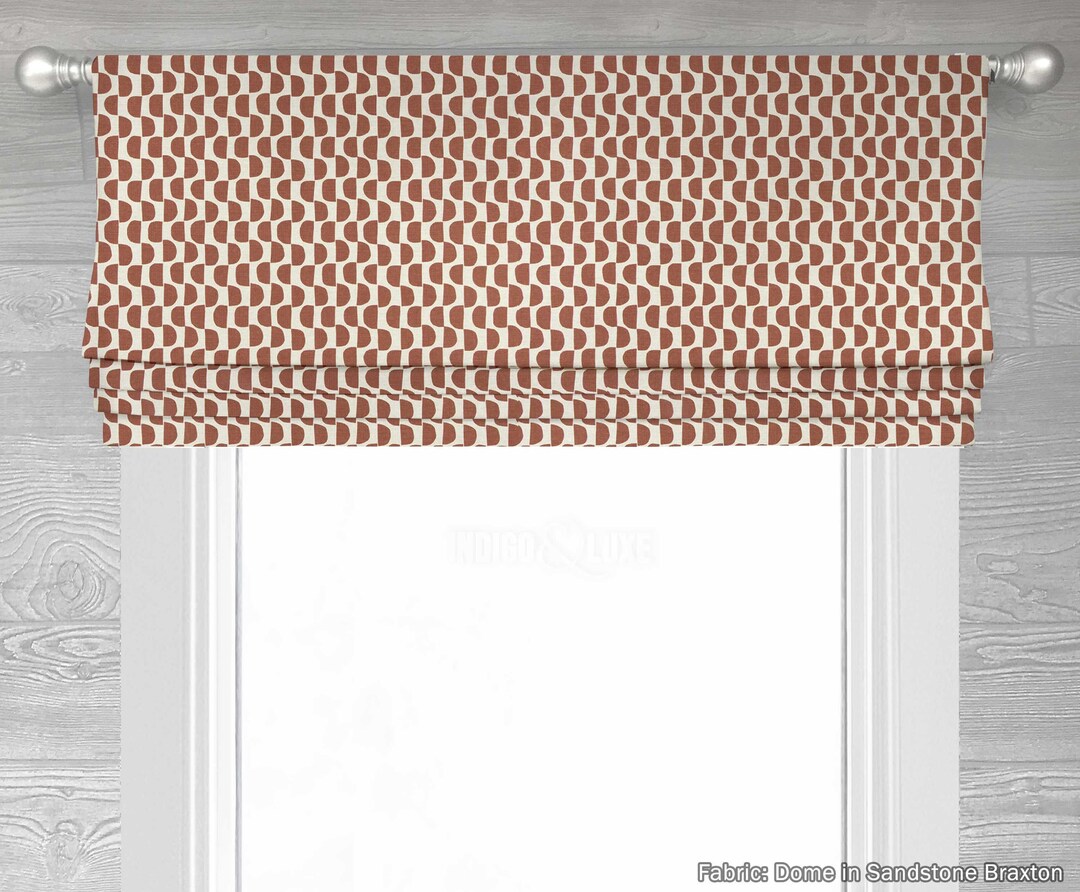 Lined Faux Flat Roman Shade Window Valance, Custom Size Window Curtain ...