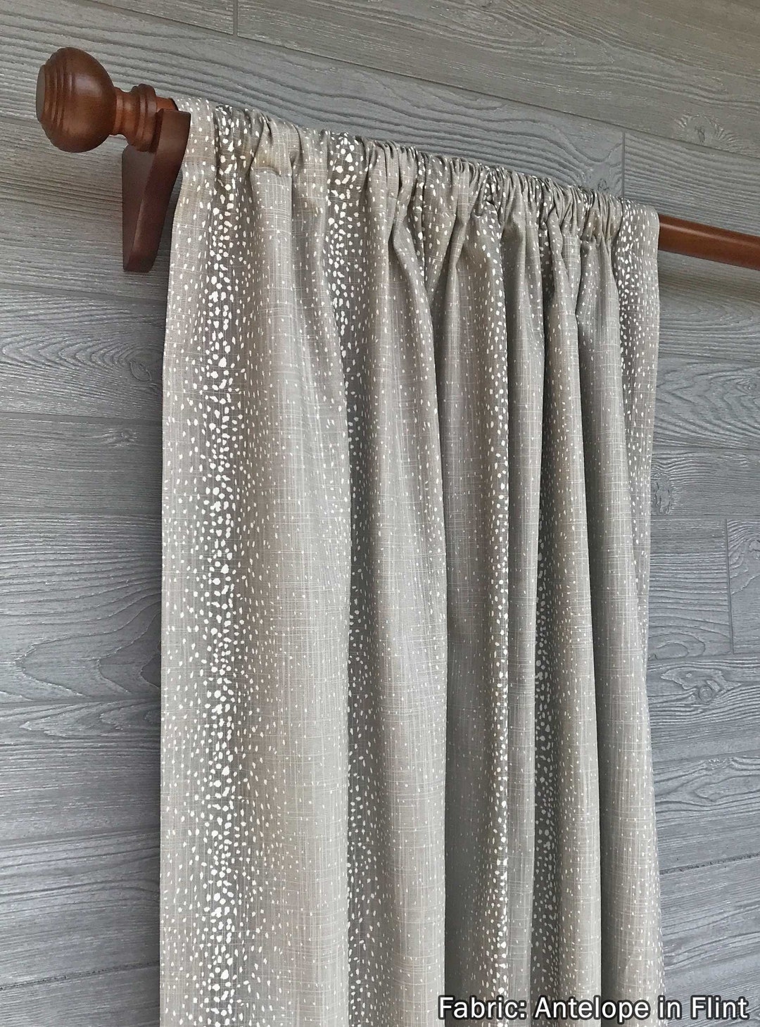 Antelope in Flint Rod Pocket Drapery Panel Pair 84 96 108 120, Cafe ...