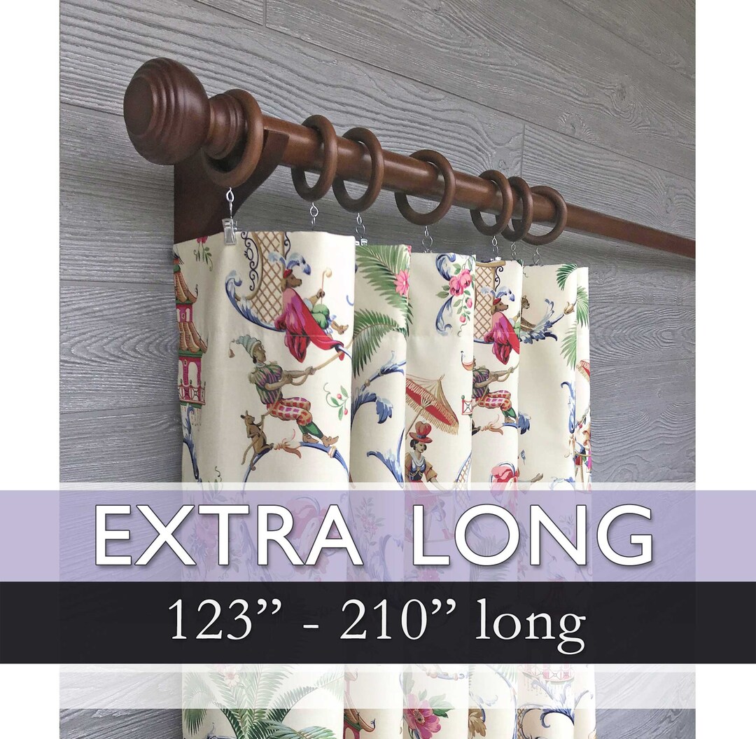 Mandarin Prose in Spring Pair of Extra Long / Two Story Rod Pocket ...