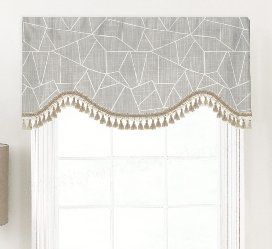 Shaped Rod Pocket Custom Valance Fits Single Window 33 42 - Etsy