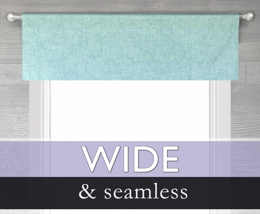 Lined Flat Valance; Straight Valance Print in Bluish Green; Jackson in ...