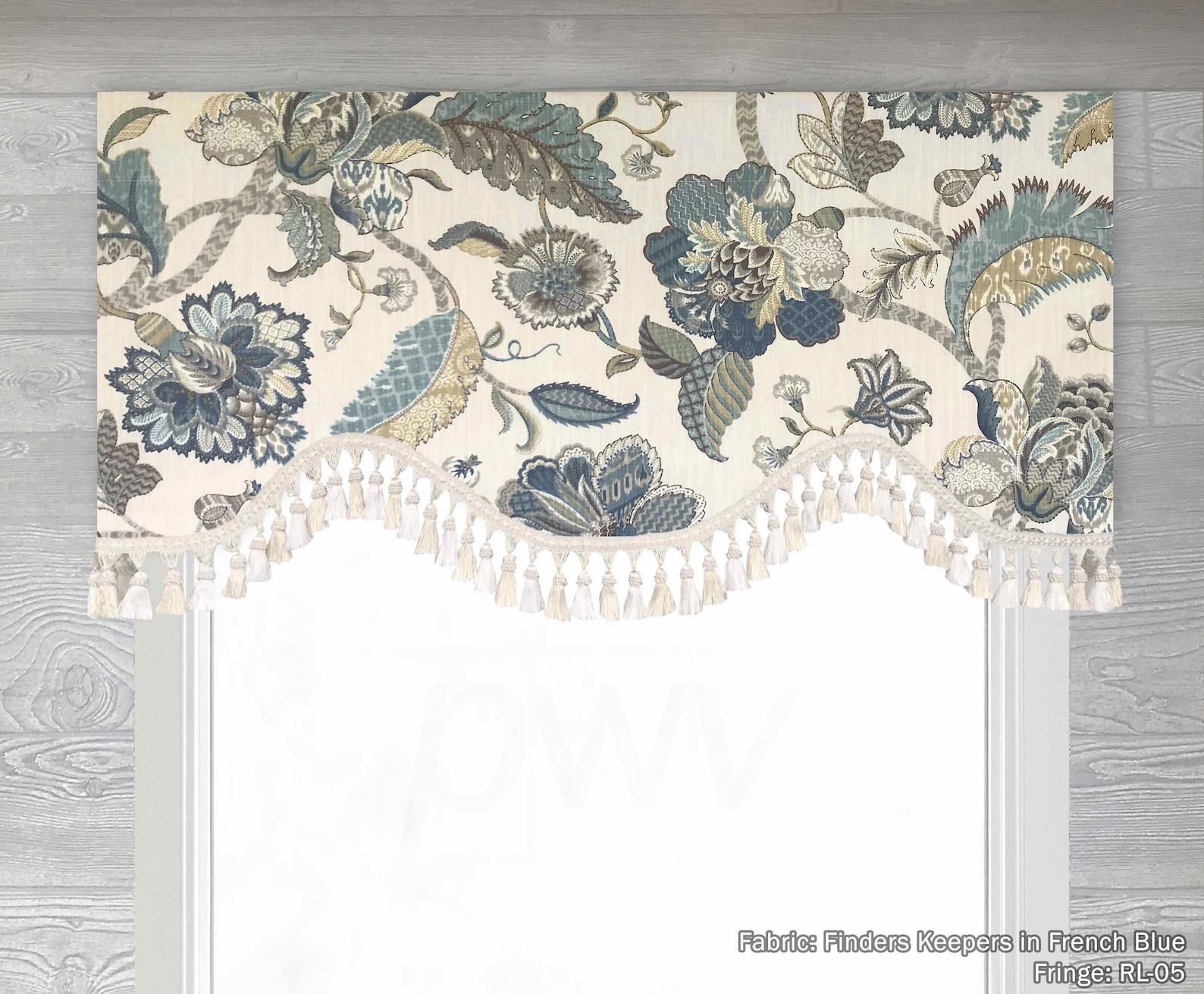 Shaped Rod Pocket Cornice Custom Valance, Fits Single Window 33 - 42 ...