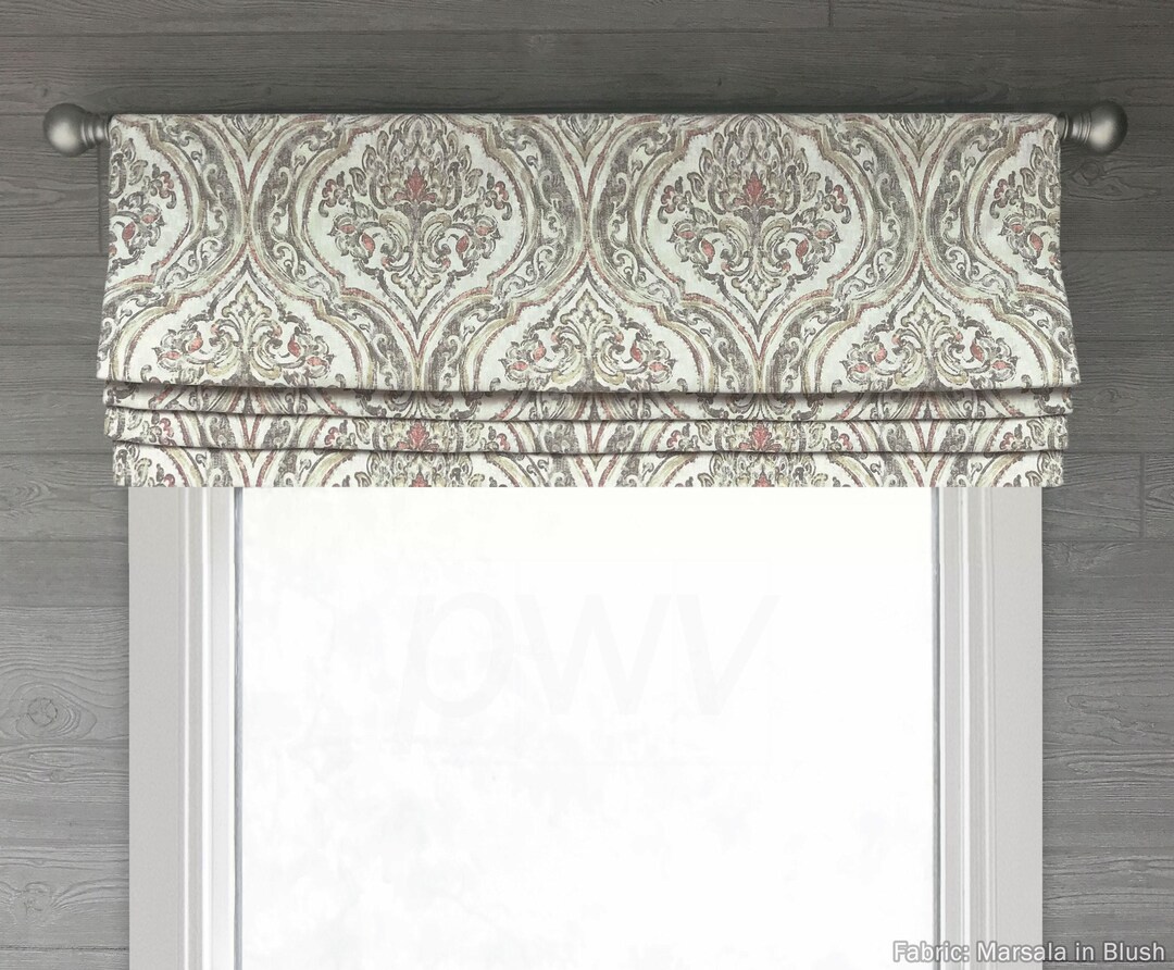 Lined Faux Roman Shade Window Valance; Traditional Floral Filigree ...