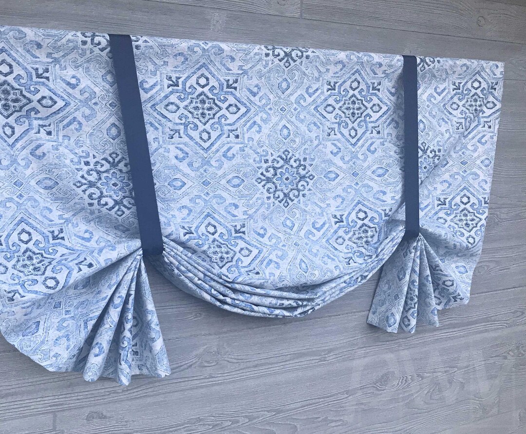 Custom Tailed Balloon Shade Valance With Deep Swags; Single to Extra ...