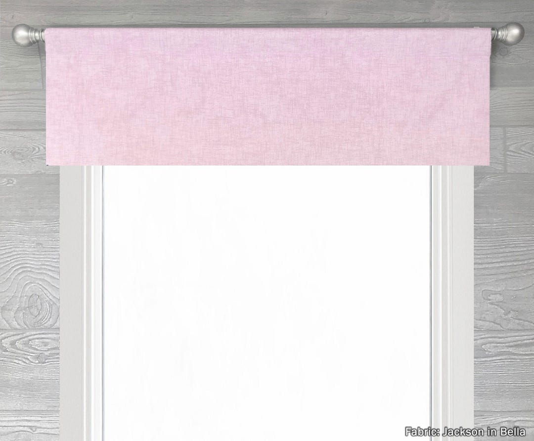 Lined Flat Valance; Straight Window Valance Print in Pink; Jackson in ...