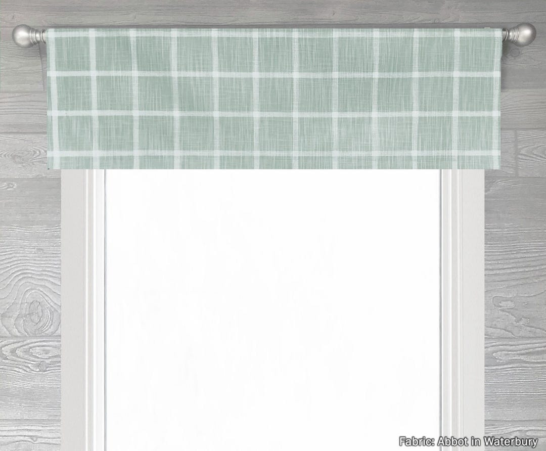 Spa Blue/green Flat Valance; Modern Farmhouse Valance for Kitchen ...