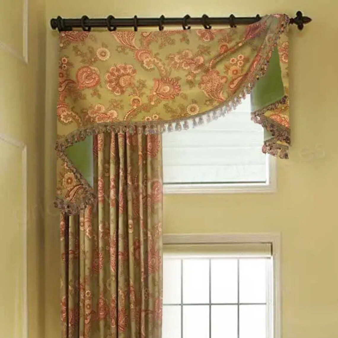 Custom Moreland Valance Flat Swag Window Treatment With - Etsy