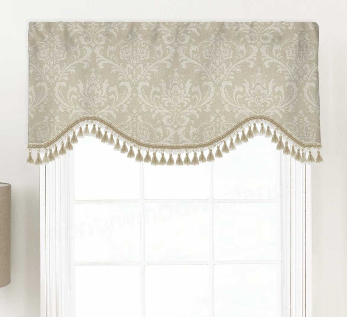 Shaped Rod Pocket Custom Valance Fits Single Window 33 42 | Etsy