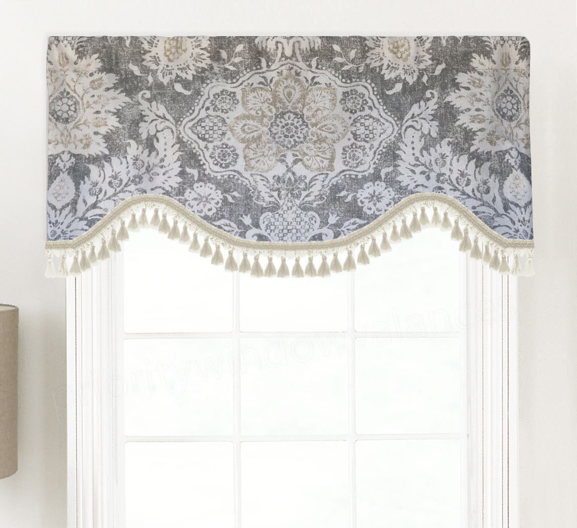 Shaped Rod Pocket Custom Valance Fits Single Window 33 - Etsy