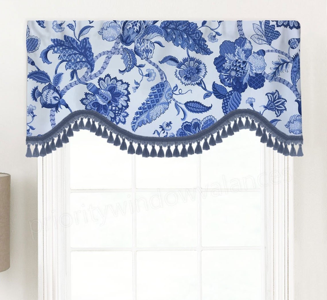 Shaped Rod Pocket Custom Valance Fits Single Window 33 42 - Etsy