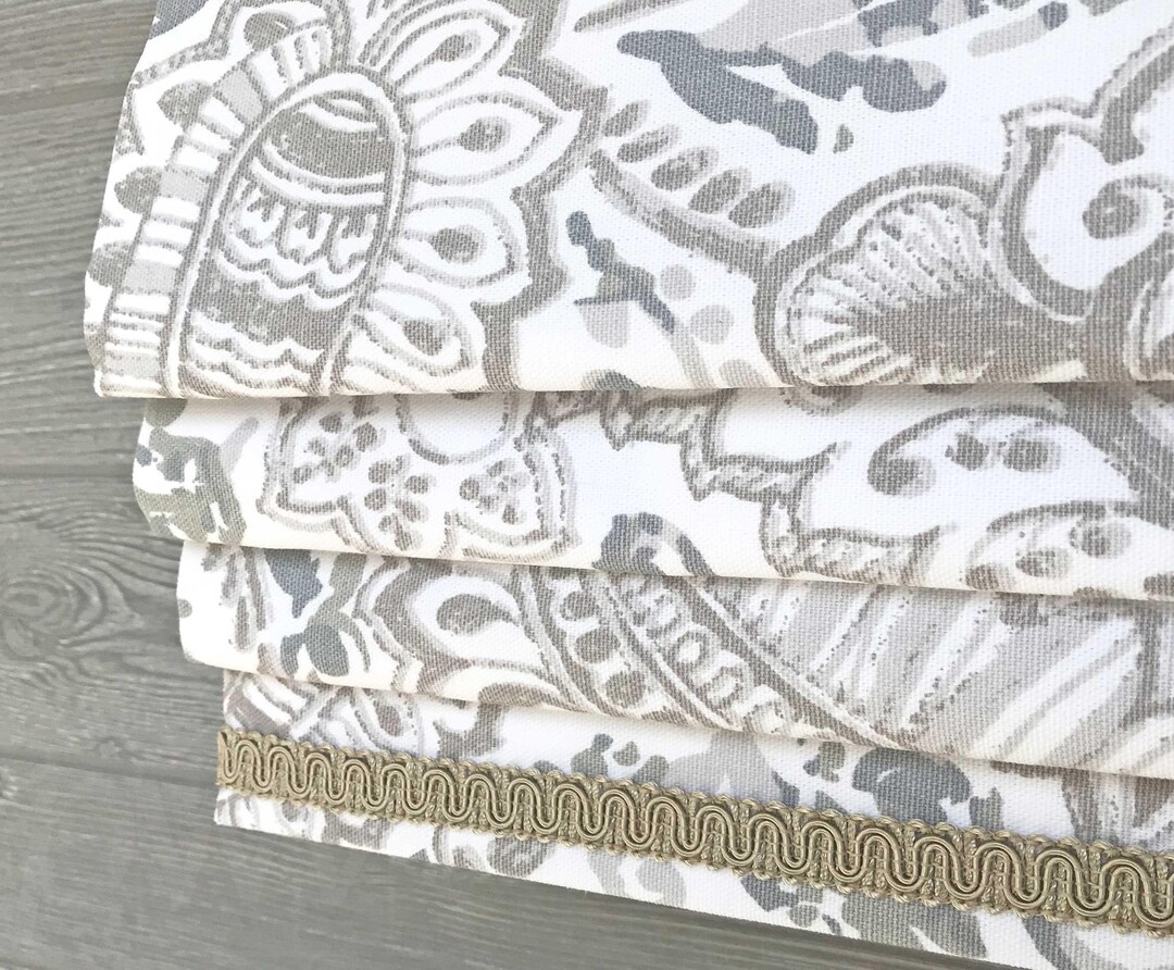 Custom Window Treatment Made With Shannon in Ecru Fabric With Beige ...