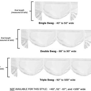 Custom Balloon Shade Valance With Swags; Single to Extra Wide Window ...